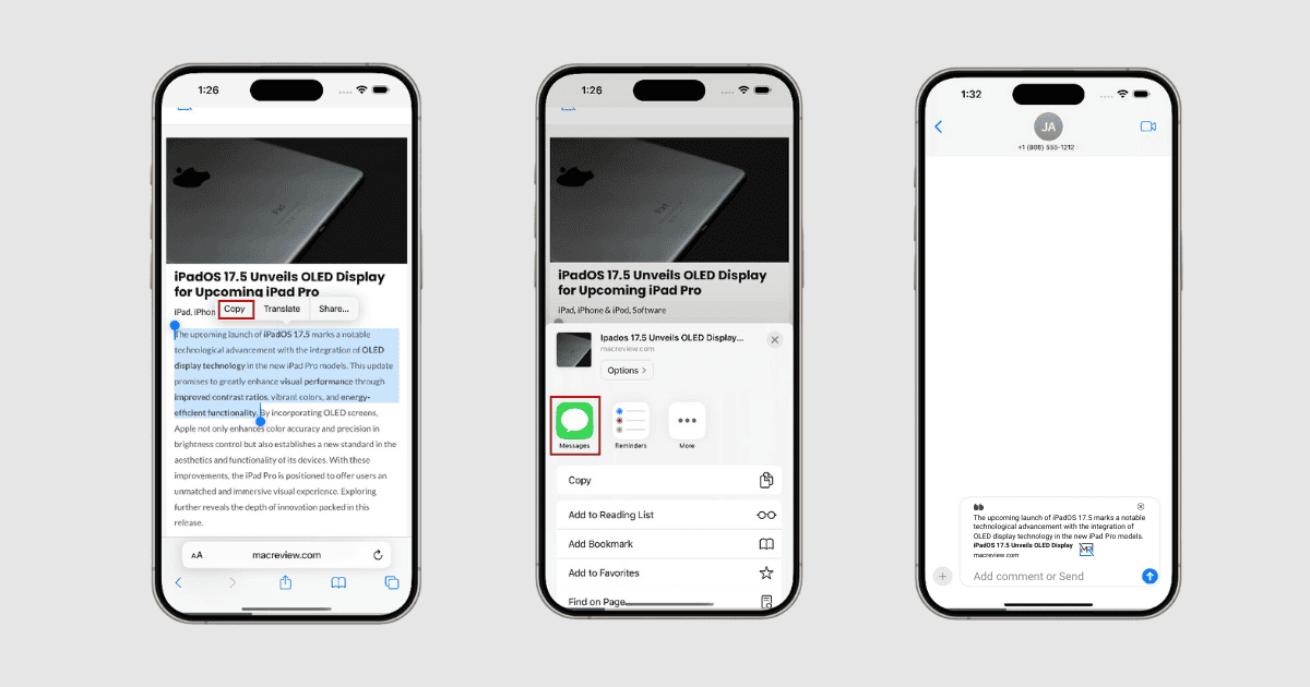 Guide to Sending Web Links With Quotes via iPhone Messages - MacReview.com